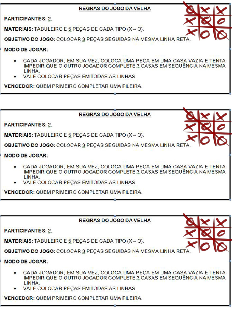 Regras Jogo Da Velha | PDF