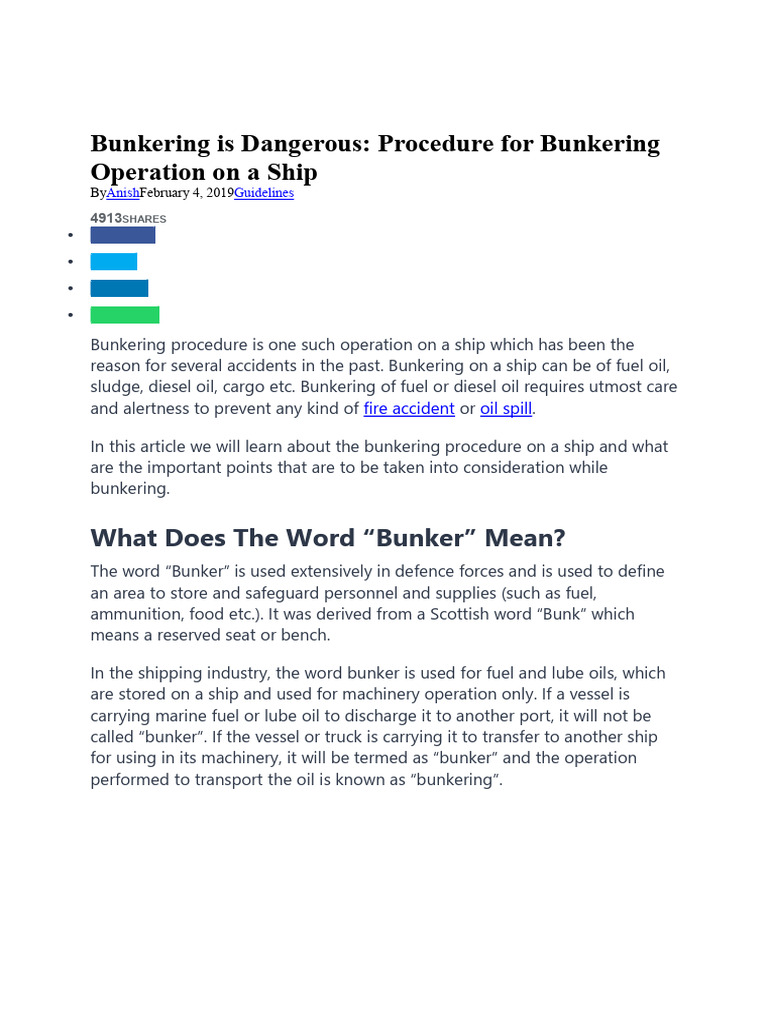 Bunker | PDF | Fuel Oil | Ships