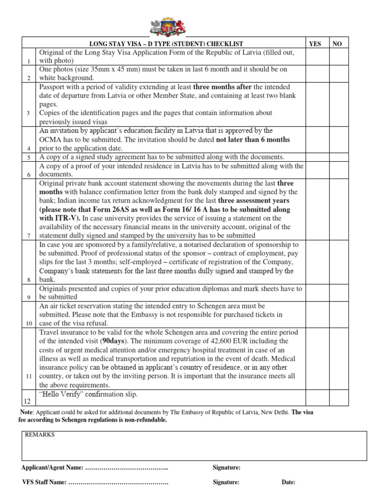 Student Visa Checklist New Download Free Pdf Travel Visa Identity