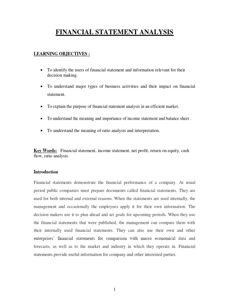 Finacial Statement Analysis Ratio Analysis | PDF | Equity (Finance) | Balance Sheet