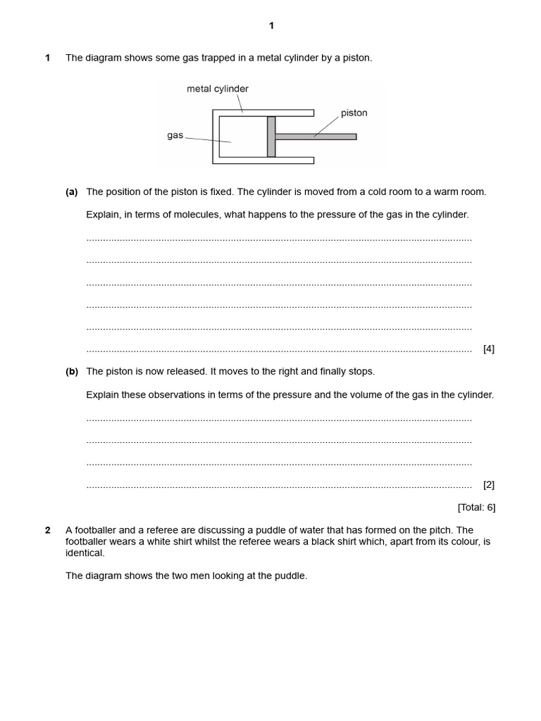 0625 Simple Kinetic Molecular Model of Matter - P4 - QP2 | PDF | Gases ...