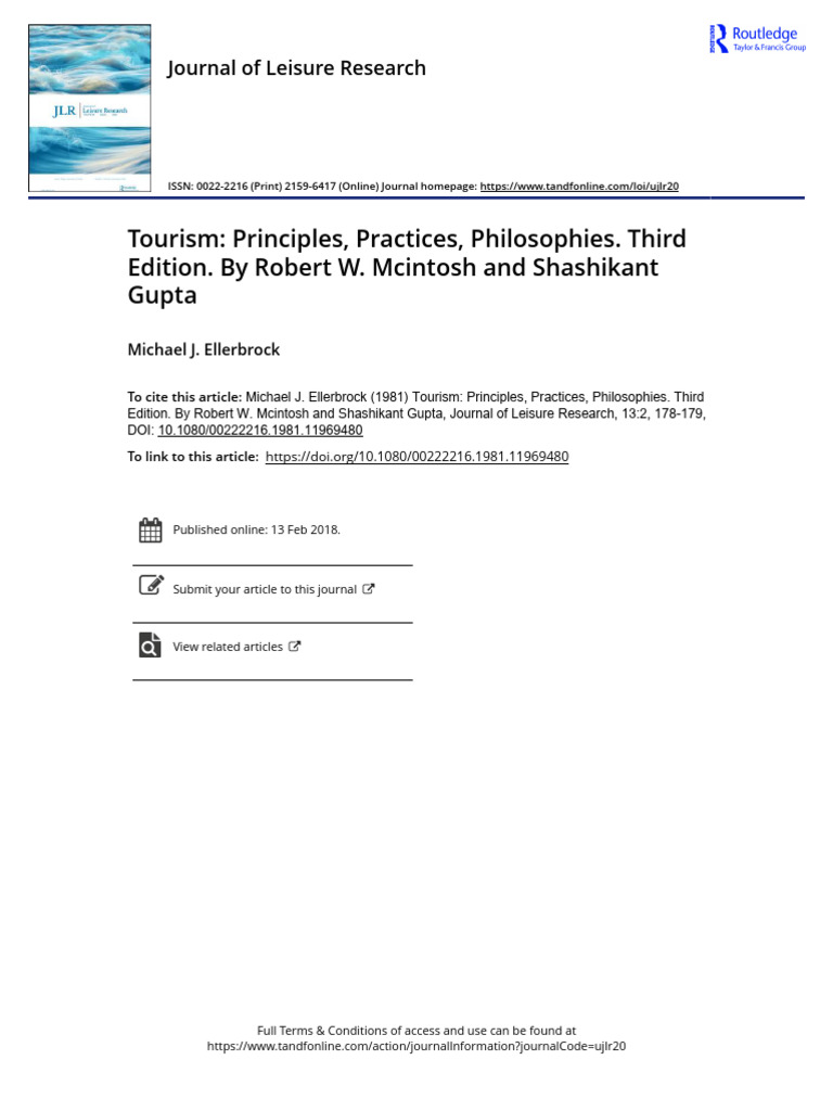 Tourism Principles Practices Philosophie | PDF | Tourism | Economies
