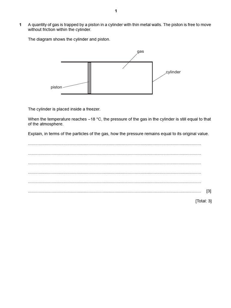 0625 Simple Kinetic Molecular Model of Matter - P4 - QP1 | PDF | Gases ...