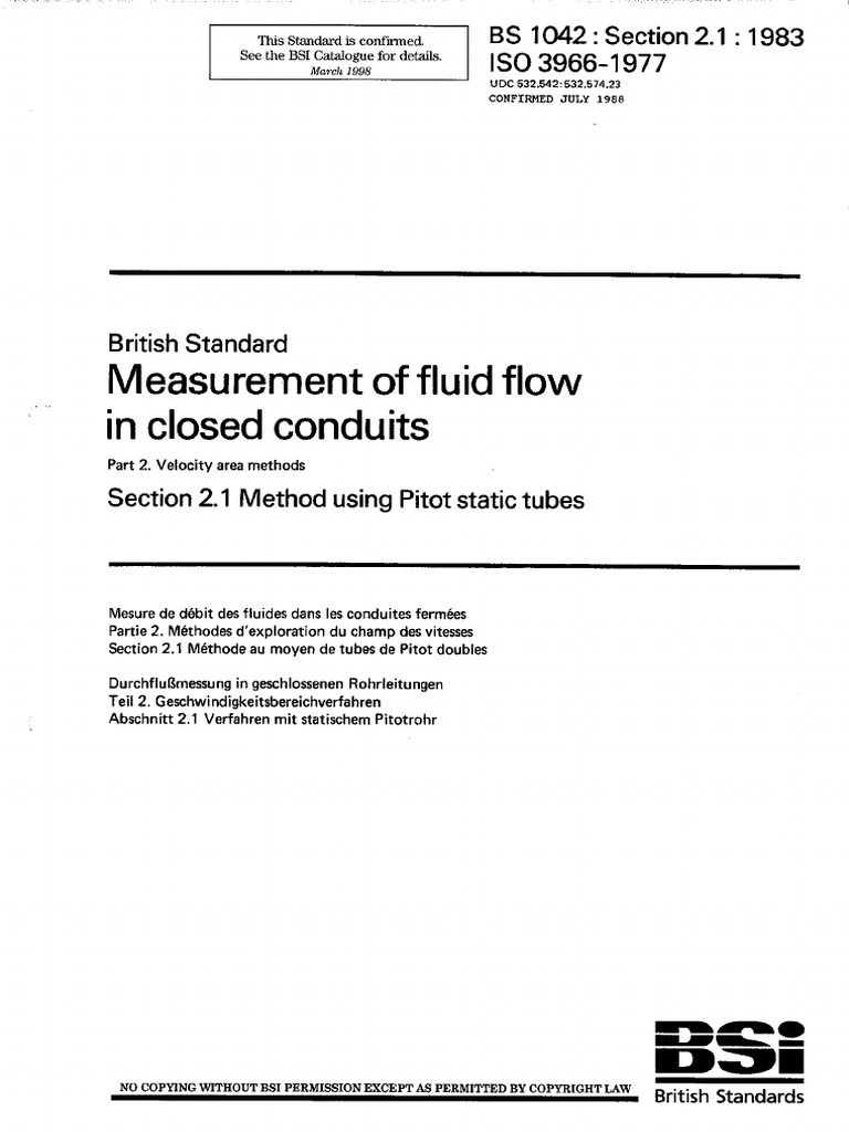 BS 1042 Section 2.1 1983 (ISO 3966 1977) | PDF