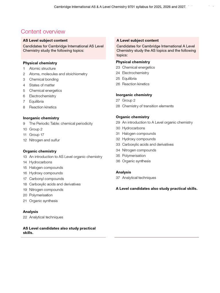 9701 Y25-27 Sy-Pages | PDF | Organic Chemistry | Chemistry