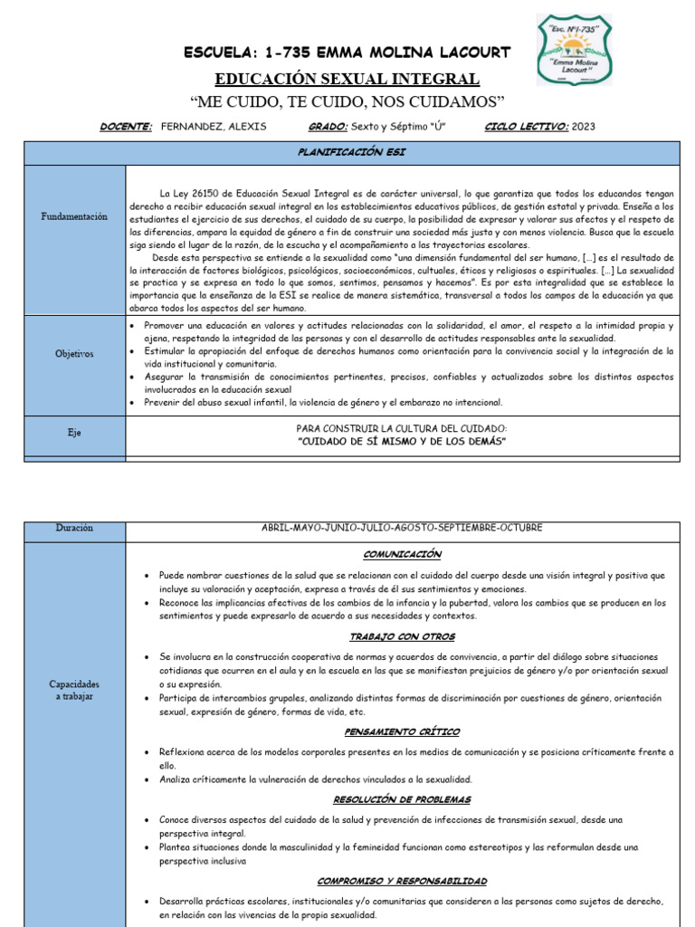 Plan Esi-Tercer Ciclo | PDF | Educación sexual | La sexualidad humana