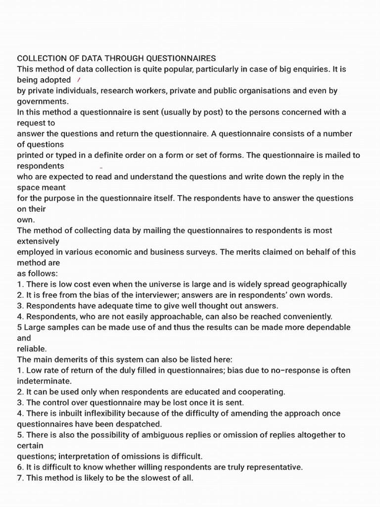 Methods of data collection part 2 | PDF