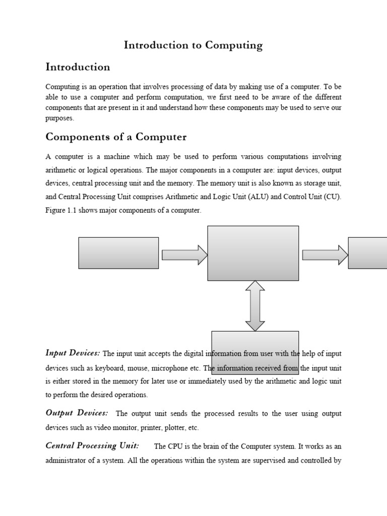 Introduction To Computing: Input Devices | PDF | Computer Data Storage | Operating System