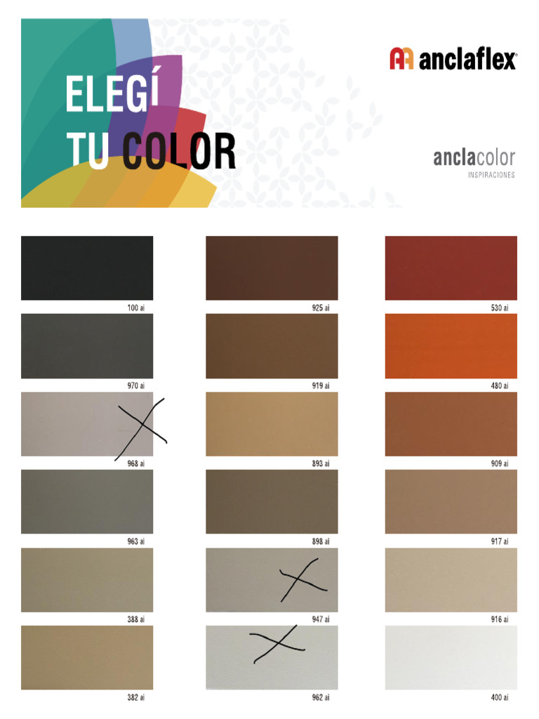 Carta Colores Anclaflex | PDF