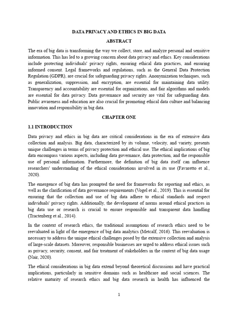 Data Privacy and Ethics in Big Data | PDF | Privacy | Big Data