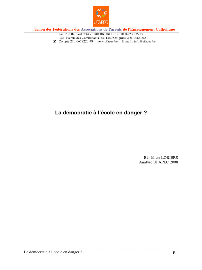 Démocratie scolaire en péril : enjeux et défis | PDF | Démocratie ...