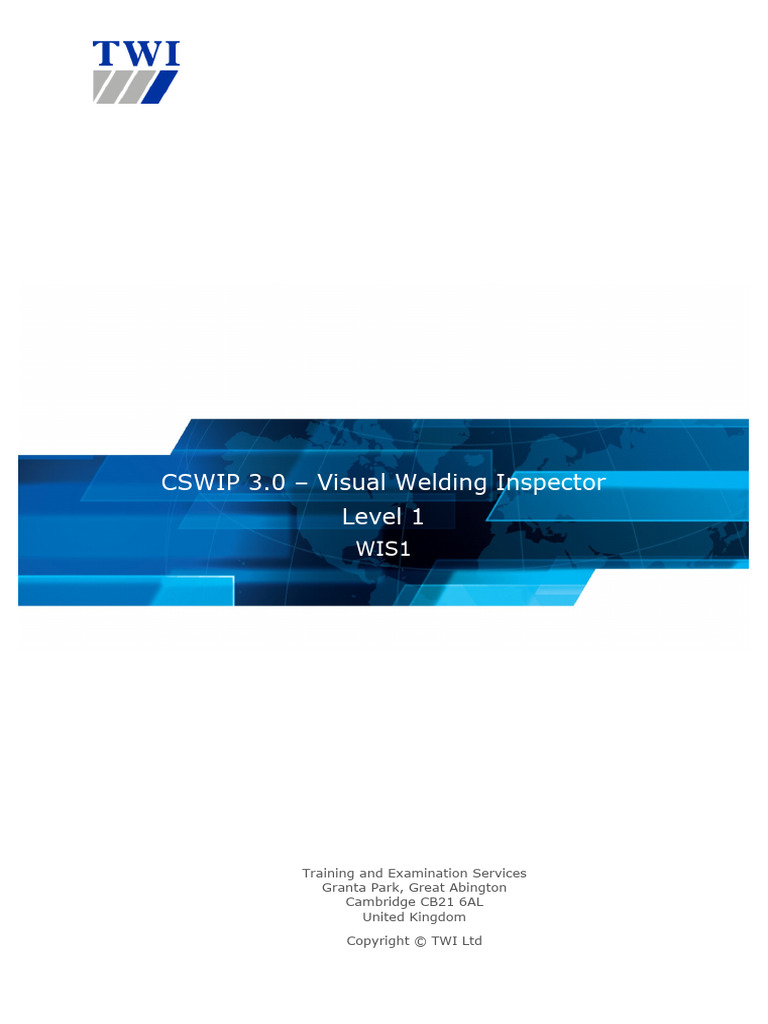 CSWIP 3.0 - Visual Welding Inspector - 1-90 | PDF | Welding | Construction