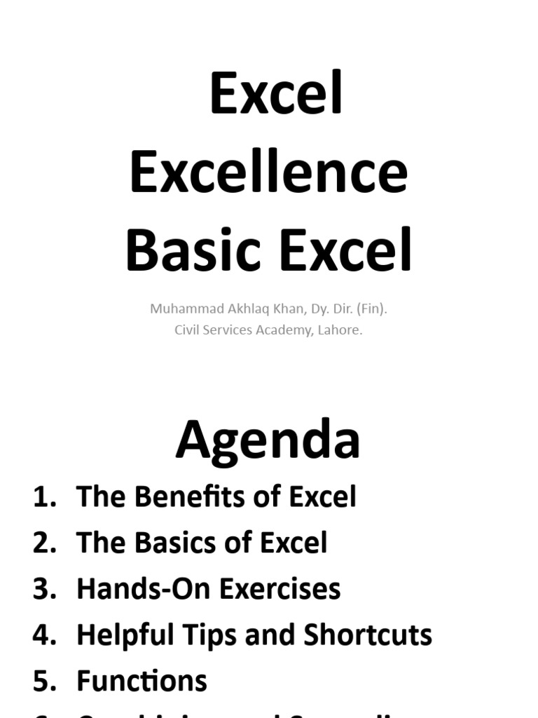 01 Basics of MS - Excel-2007 | PDF | Microsoft Excel | Spreadsheet