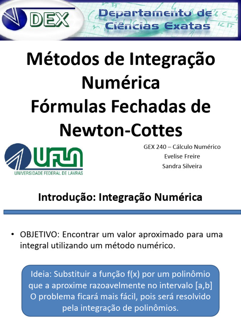 Aula10 Integração RegraSimpson | PDF | Análise numérica | Integrante