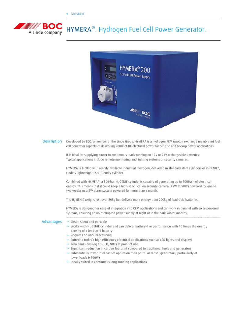 Hymera Factsheet 05 | PDF | Electric Generator | Energy Conversion