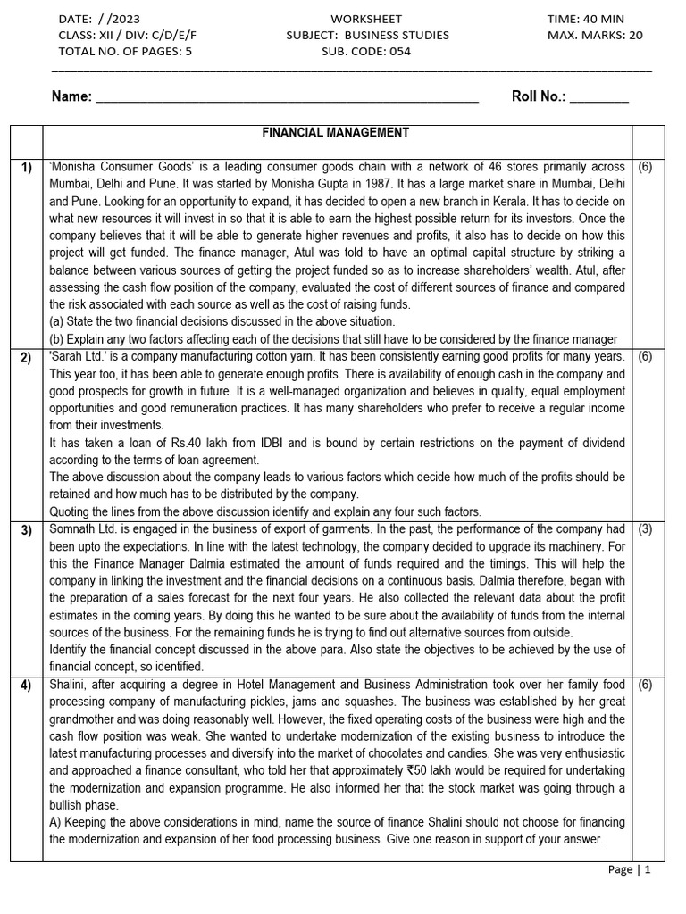 Case Studies 12 BST - Done - 9-12 | PDF | Stocks | Marketing
