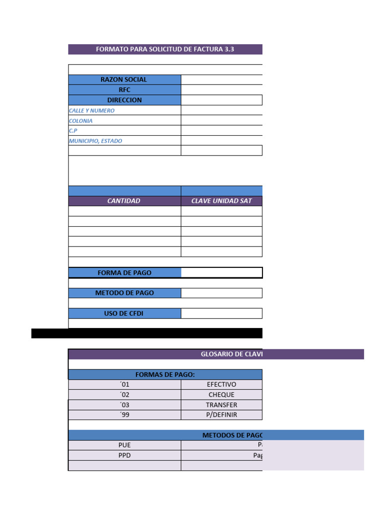 FORMATO PARA FACTURAS 3.3 | PDF | Servicios financieros | Sector privado