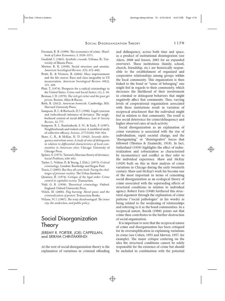 Social Disorganization Theory Book Chapter | PDF | Criminology ...
