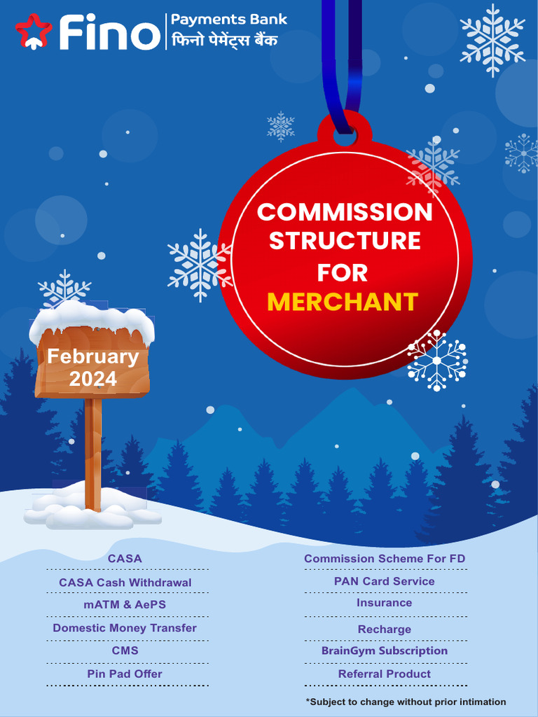 Fino Merchant Commission Structure 2024 | PDF | Insurance | Banks