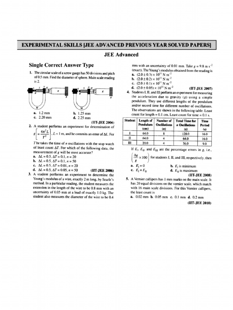 Experimental Skills | PDF