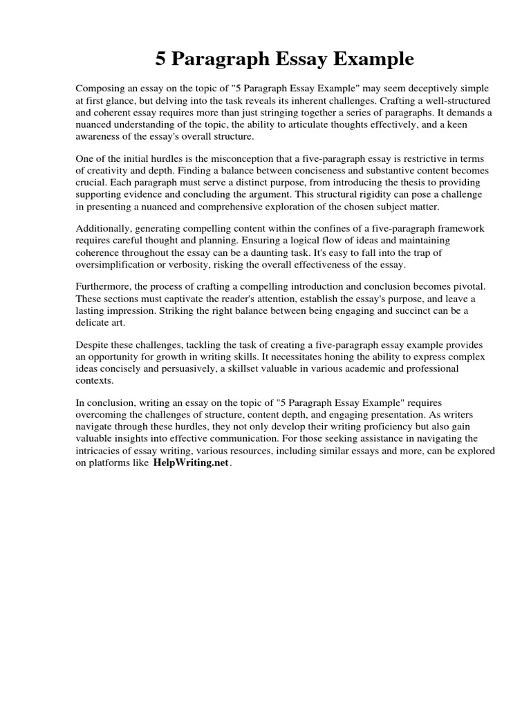 5 Paragraph Essay Example | PDF | World Wide Web | Internet & Web