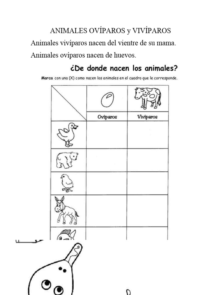 ANIMALES OVÍPAROS y VIVÍPAROS | PDF
