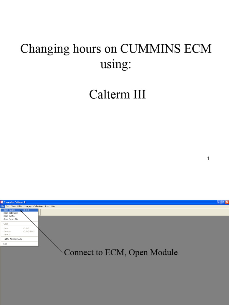 ECM Hour Adjustment with Calterm III | PDF
