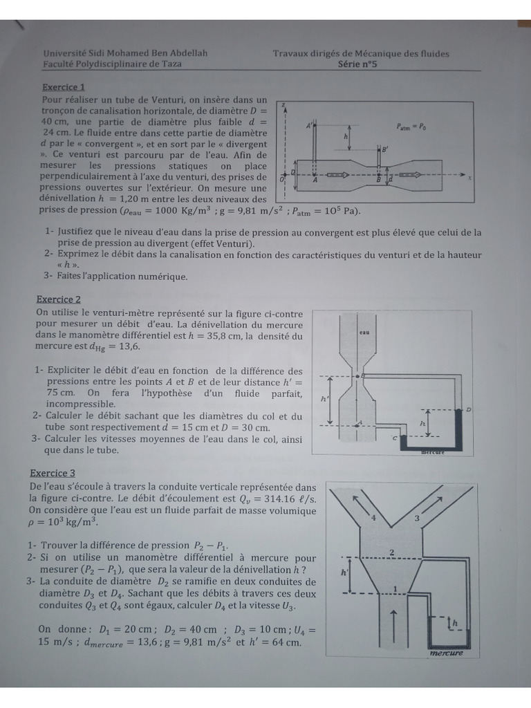 Corrigé TD 5 Fluide | PDF