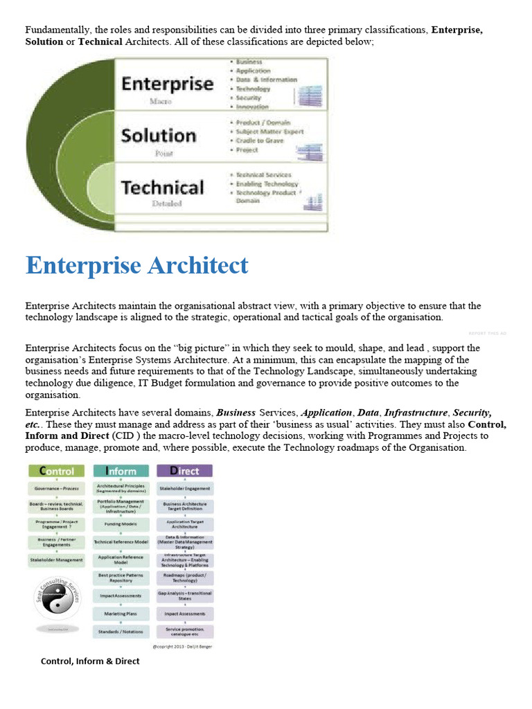 Roles of Enterprise, Solution, and Technical Architects | PDF ...
