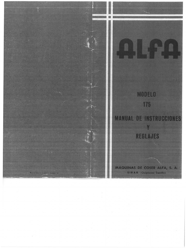Manual de Instrucciones Alfa - Modelo 175 | PDF