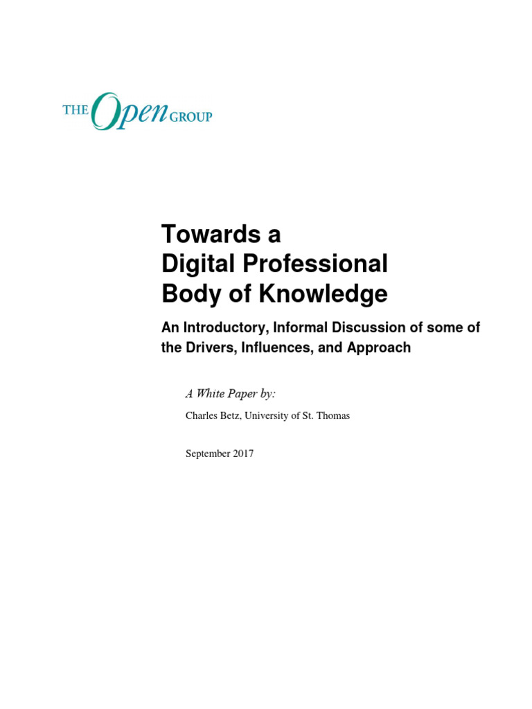 Towards a Digital Professional Body of Knowledge | PDF | Agile Software ...