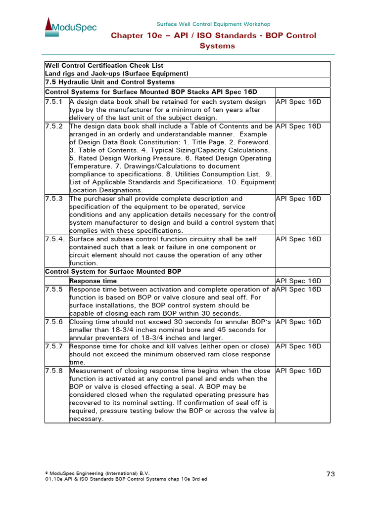 01.10e API & ISO Standards BOP Control Systems Chap 10e 3rd | PDF | Pump | Specification ...