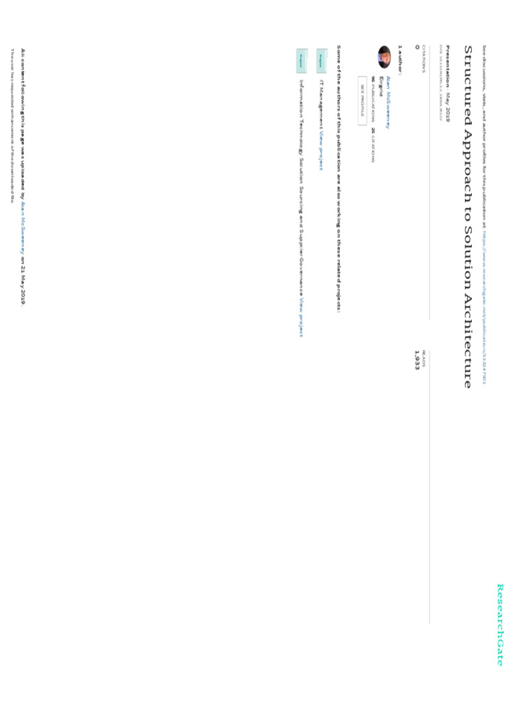 Structured Approachto Solution Architecture | PDF | System | Reliability Engineering
