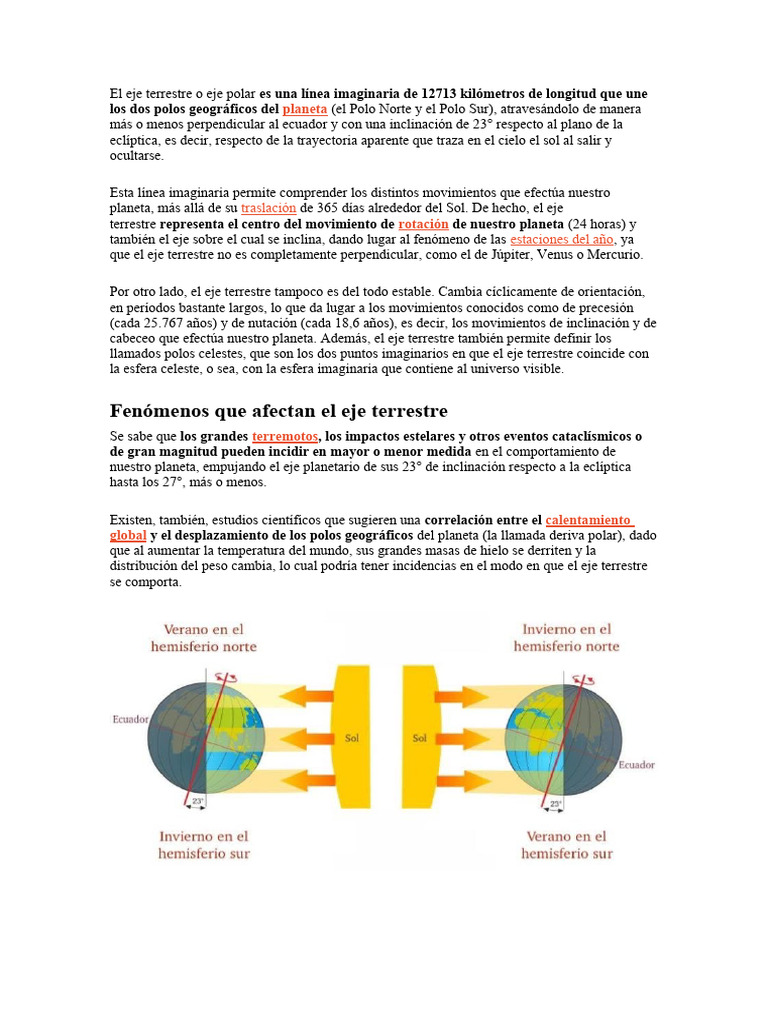 El Eje Terrestre o Eje Polar | PDF | Ecuador | Tierra