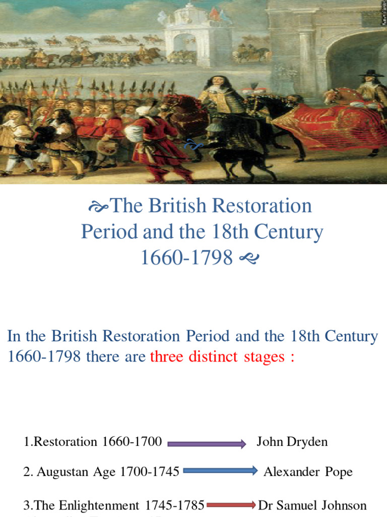 The British Restoration Period and The 18th Century and Absalom and ...