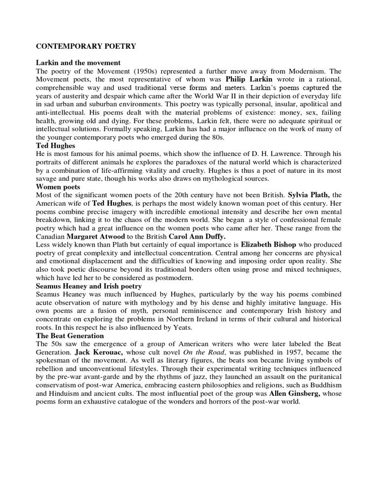 Contemporary_poetry | PDF | Beat Generation | Poetry