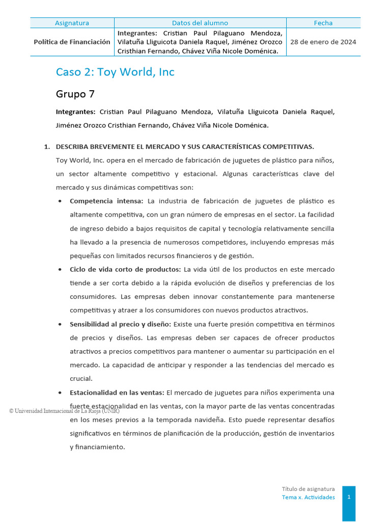 ACTIVIDAD 2 EQUIPO 7 LOTE 35 | PDF | Business | Mercado (economía)