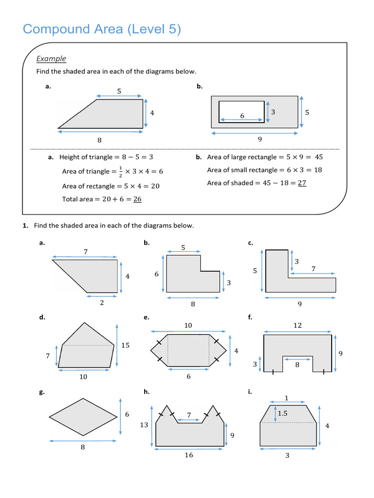 Compound Area (Level 5) | PDF | Area | Elementary Mathematics