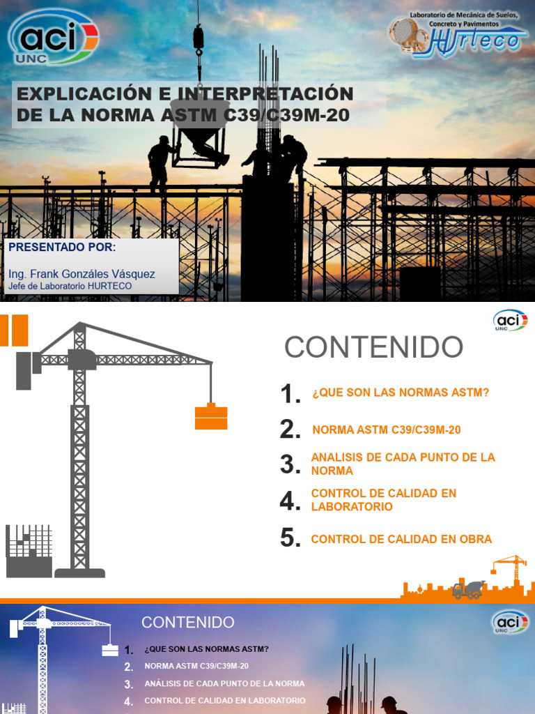 Presentación ASTM C39 C39M-20 - Enviar | PDF | Hormigón | Calibración