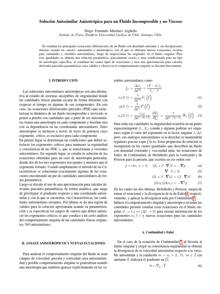 Solución Autosimilar Anisotrópica para Un Fluido Incompresible y No ... Solución Autosimilar Anisotrópica para Un Fluido Incompresible y No ...