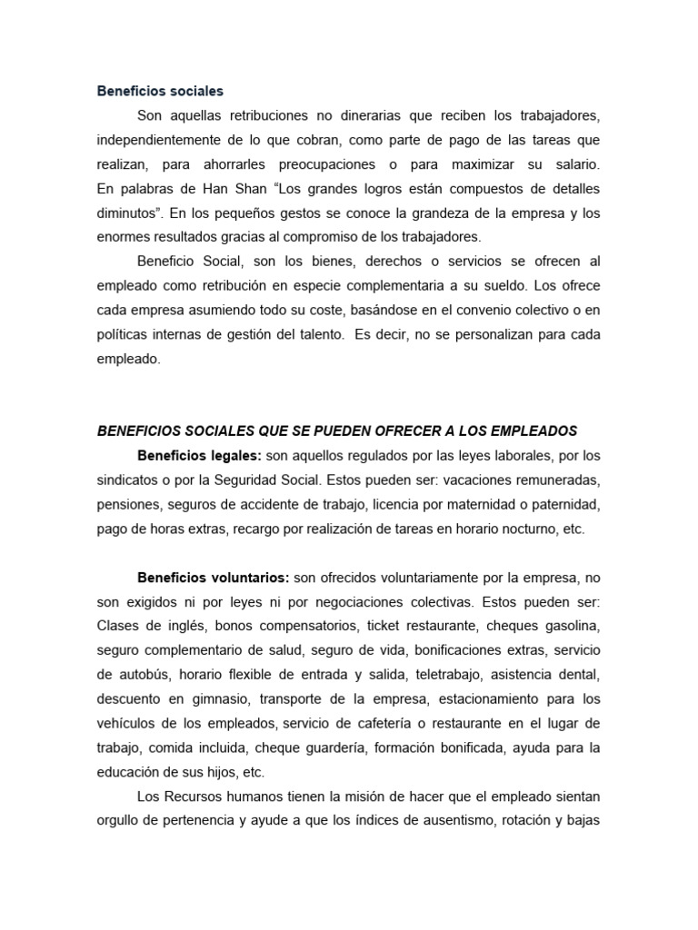 Beneficios Sociales | PDF | Business | Salario