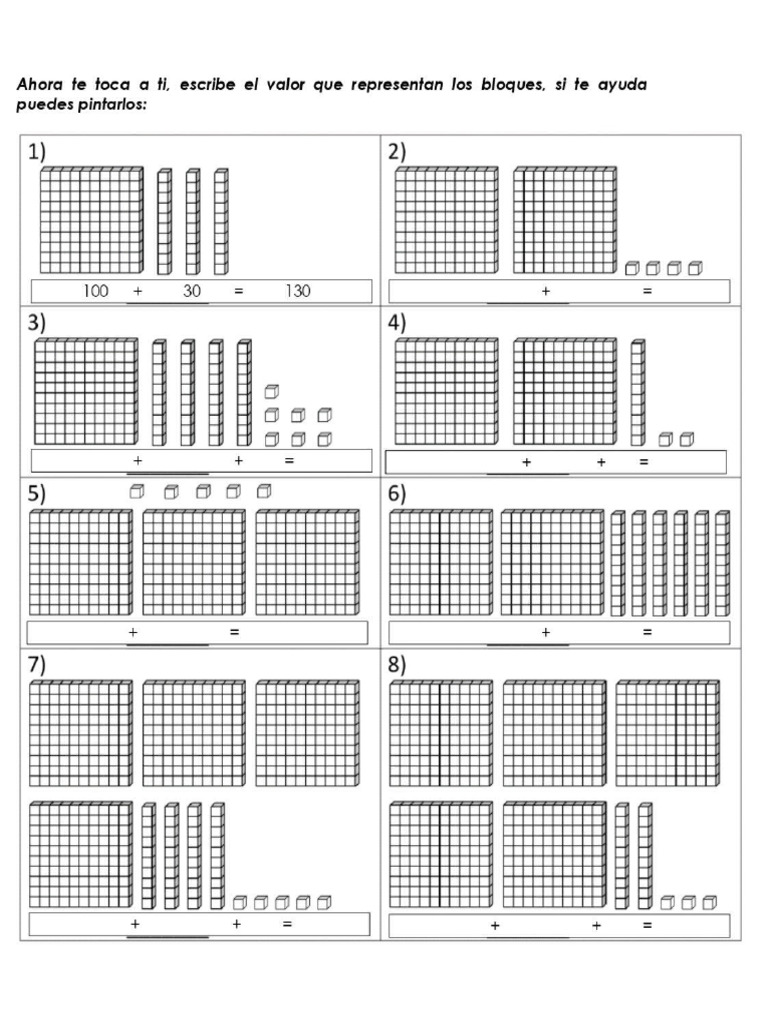 Bloques Multibase Práctica Centenas | PDF