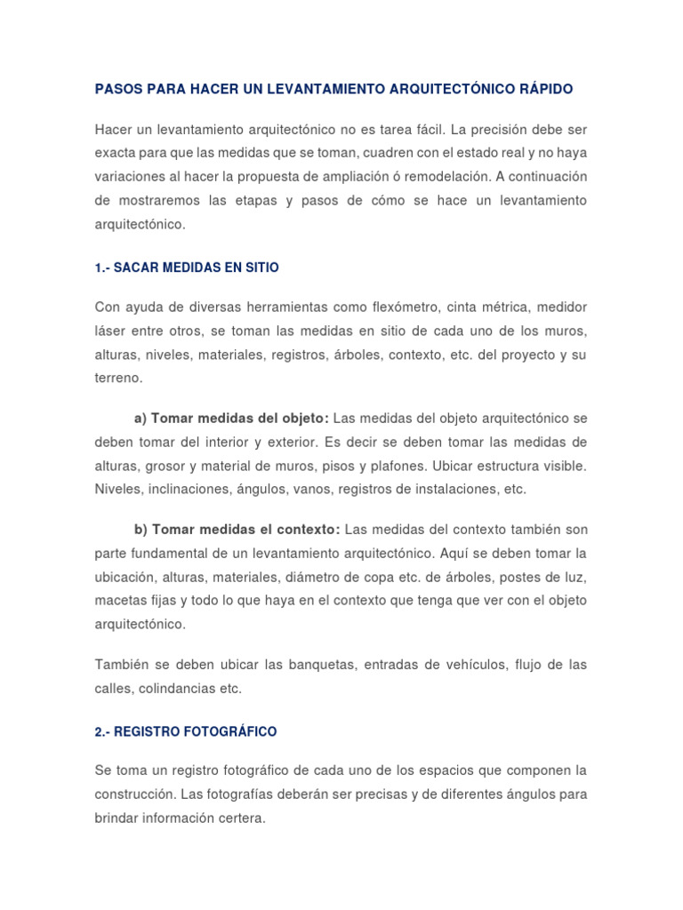 Cómo hacer un levantamiento arquitectónico | PDF | Tecnología