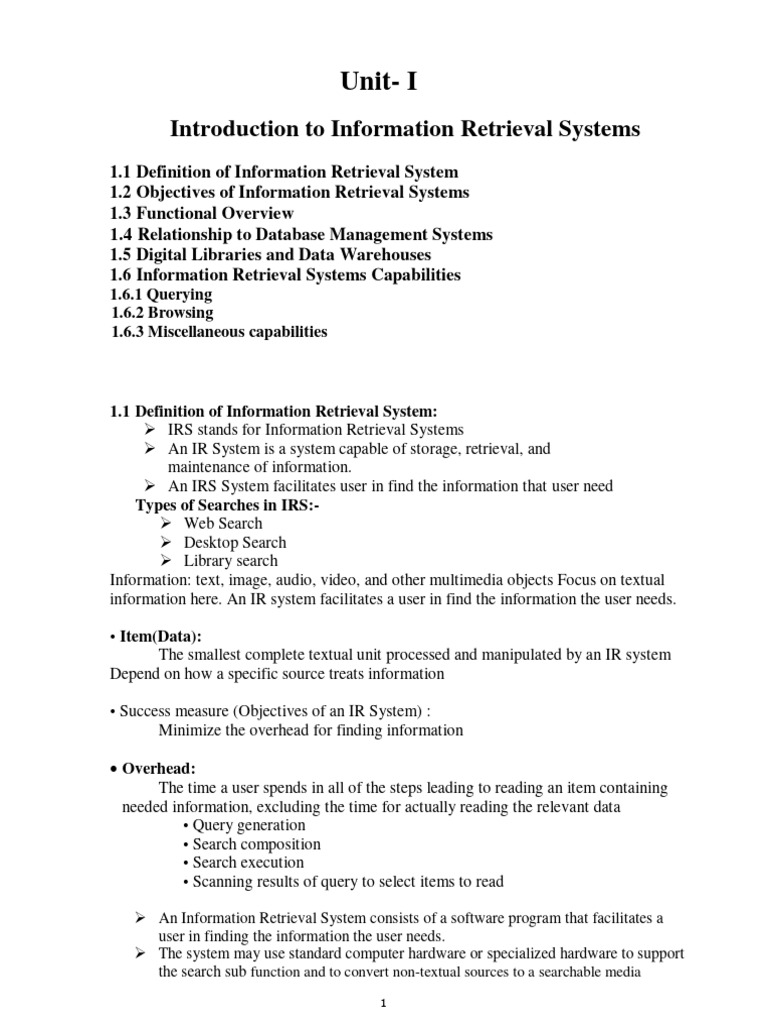 IRS Study Material | PDF | Search Engine Indexing | Database Index