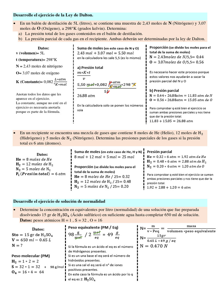 Cuestionario de Química 3T | PDF | Concentración | Mole (Unidad)