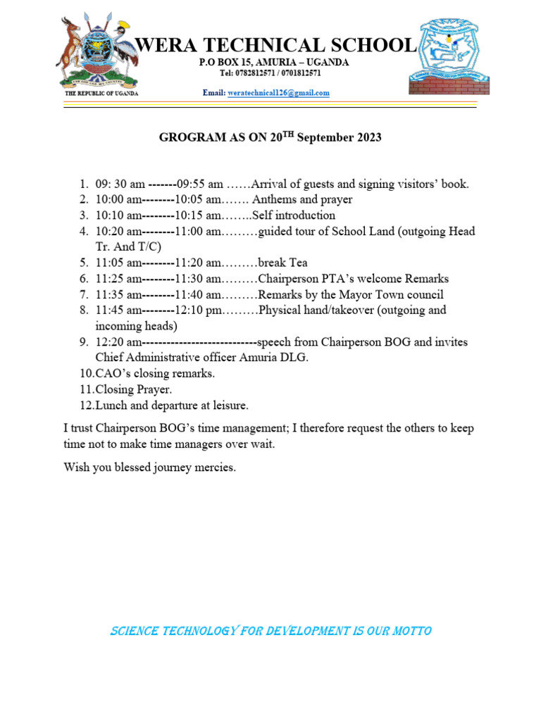 Handover Program. | PDF