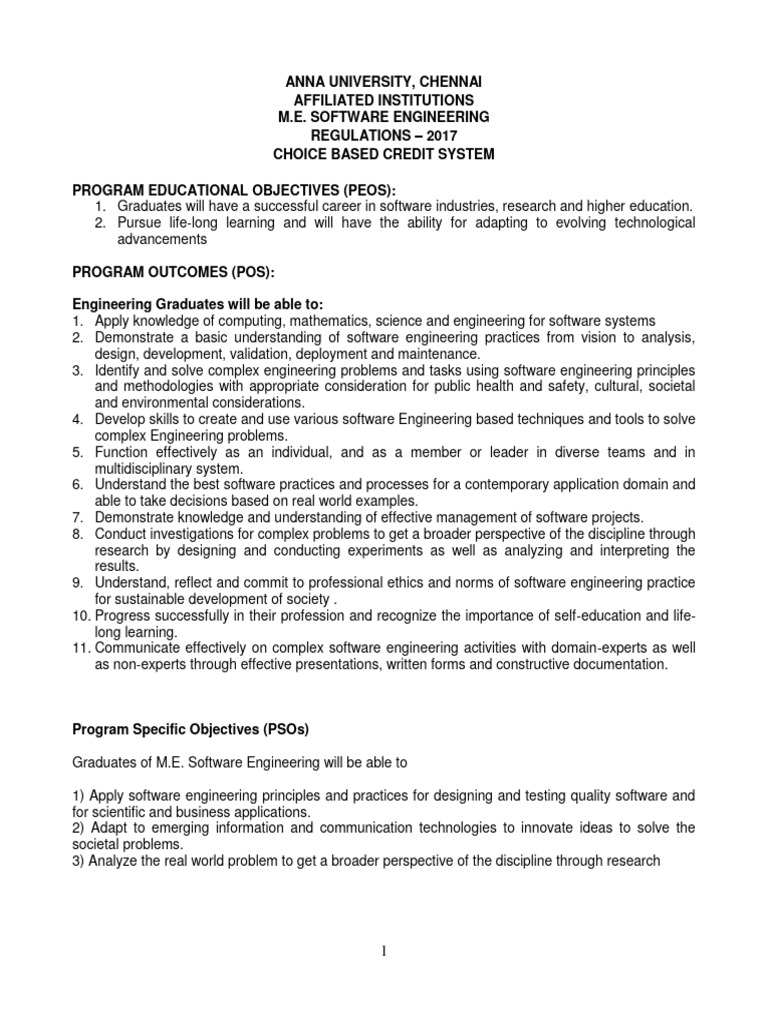M.E. Software Engineering Curriculum | PDF | Statistics | Probability Distribution