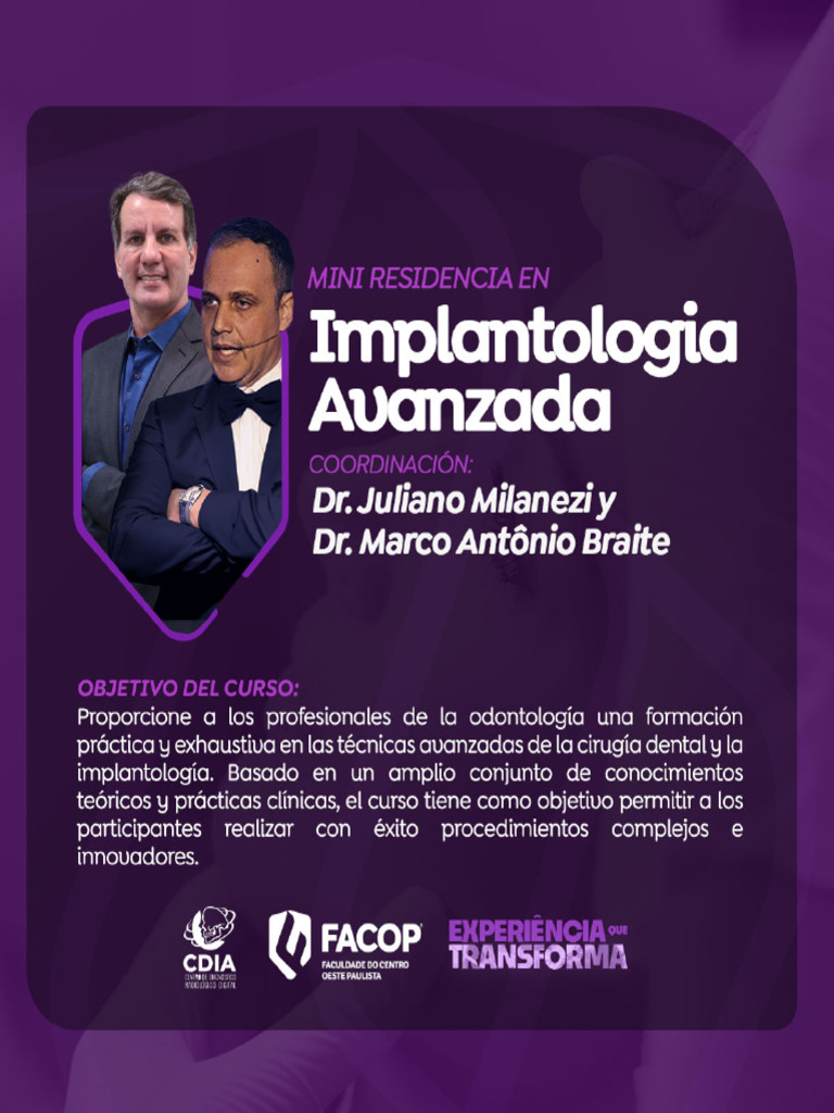 Facop - Mini Residencia en Implantologia Avanzada | PDF