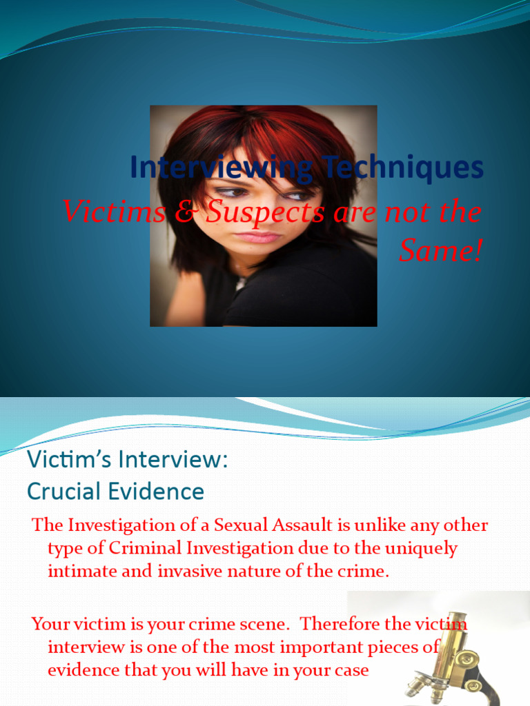 Interview of Sexual Assault Victims | PDF | Police | Confession (Law)