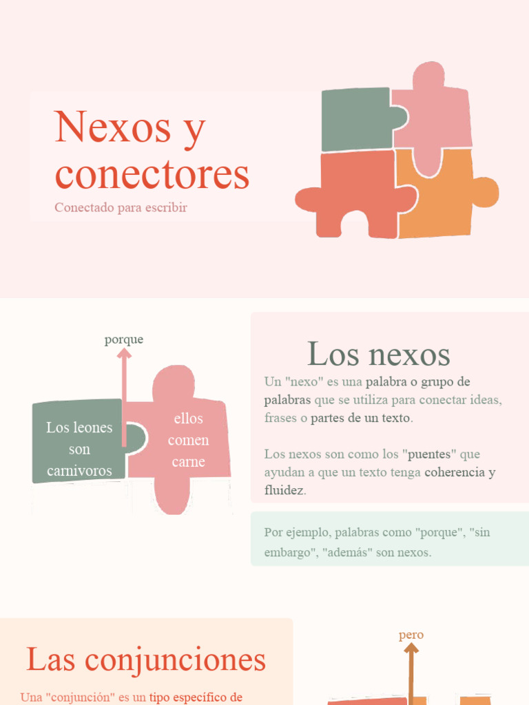 Nexos y conectores | PDF | Oración (Lingüística) | Lingüística